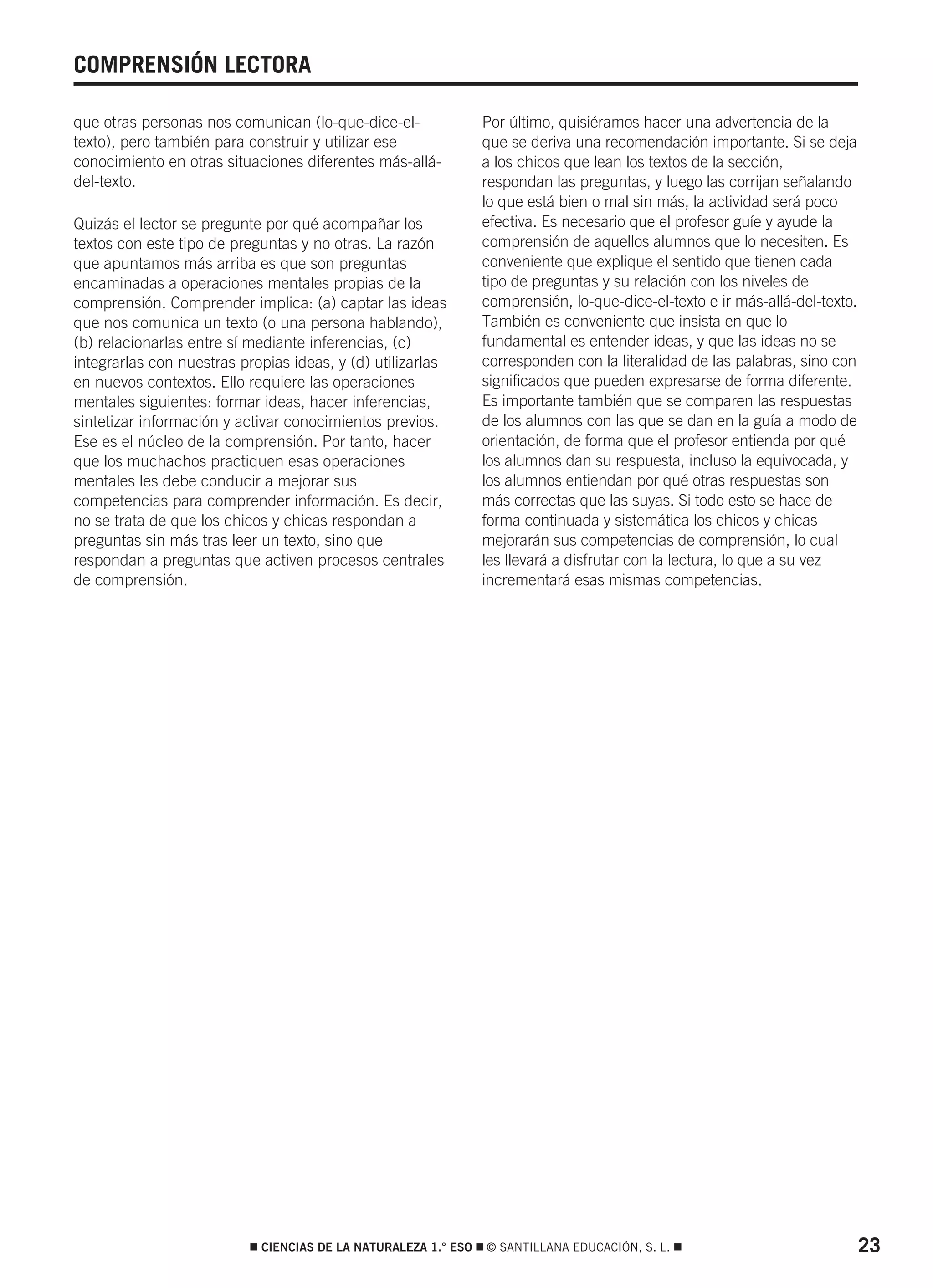 Comprension lectora en ciencias | PDF