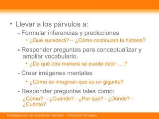 Comprension lectora en parvulo | PPT