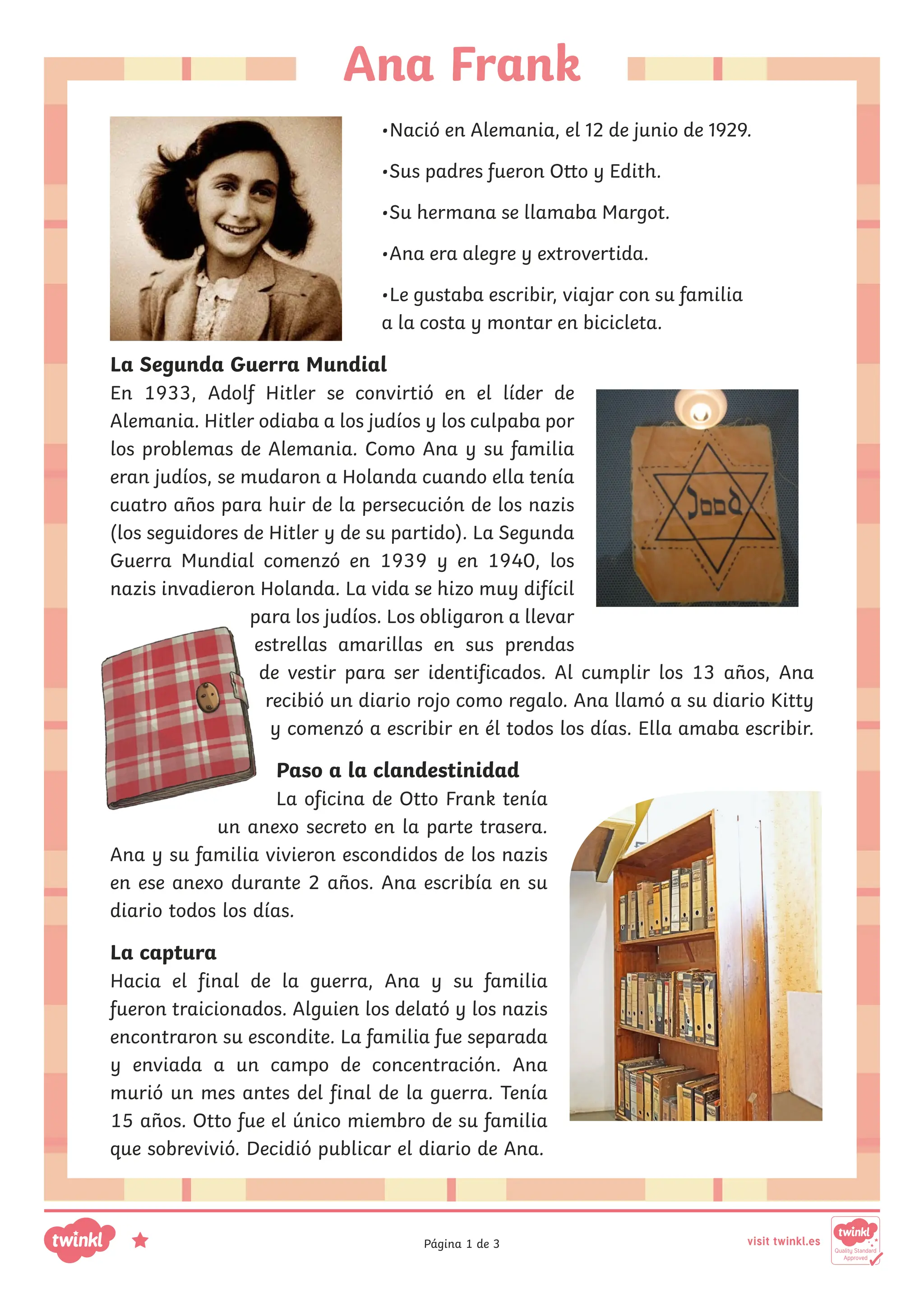 Comprension lectora la historia de ana fran | PDF