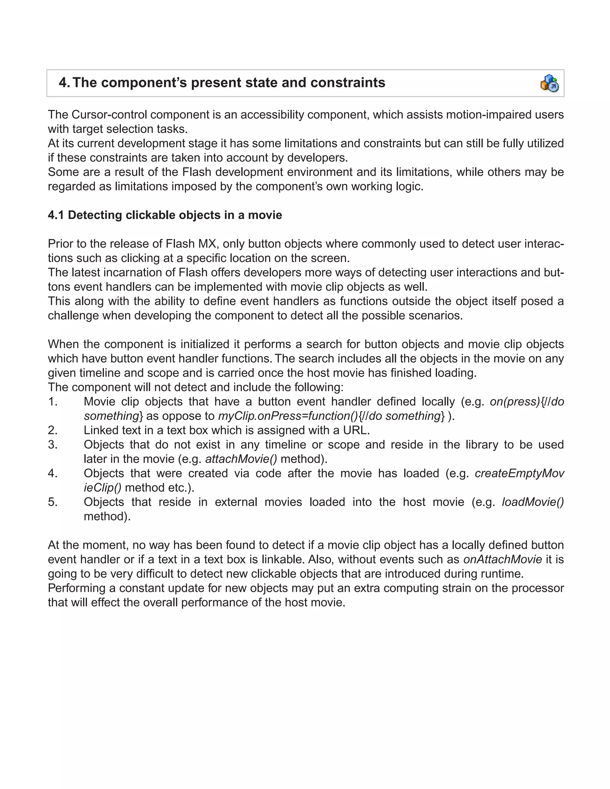 Project report (2003) - Using Flash MX Cursor-control component to enhance computer interaction ...