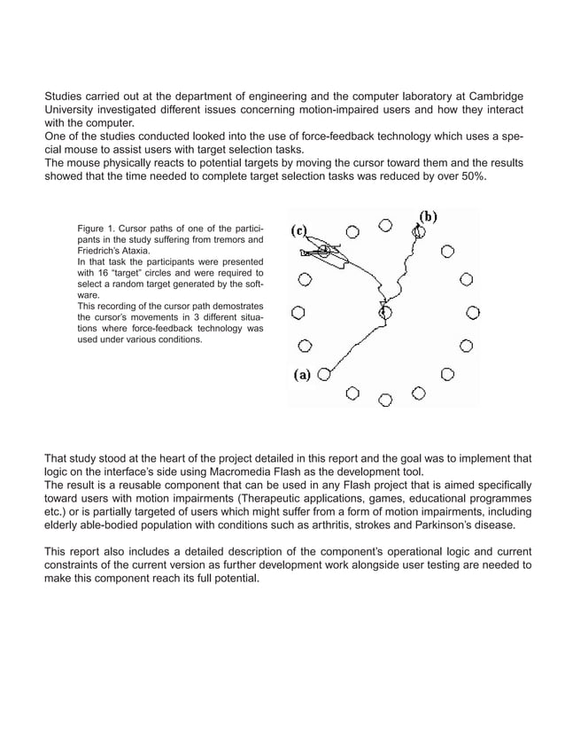 Project report (2003) - Using Flash MX Cursor-control component to enhance computer interaction ...