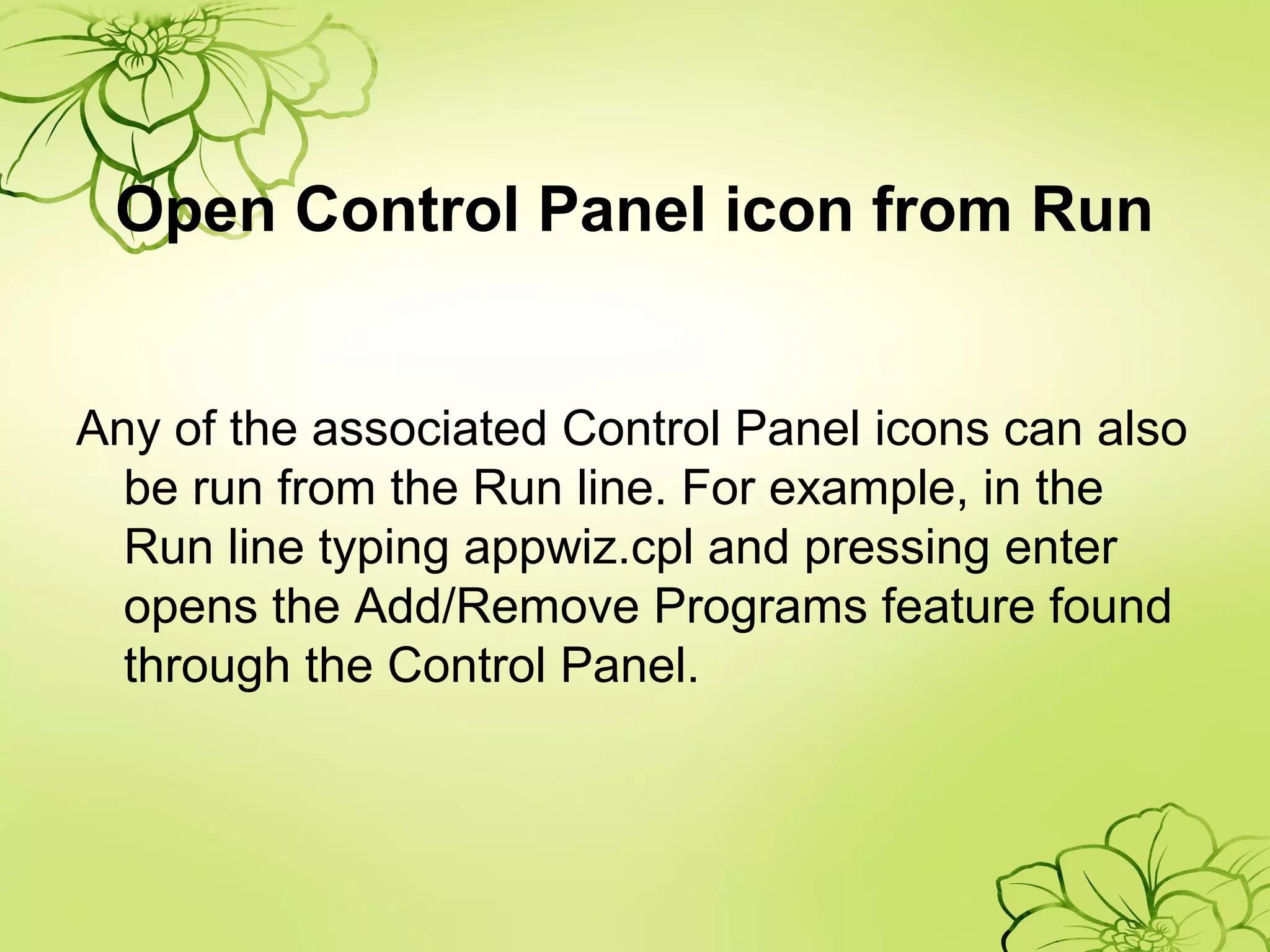 FILE TYPE/RUN/ FOLDER OPTION | PPT