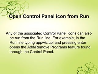 FILE TYPE/RUN/ FOLDER OPTION | PPT