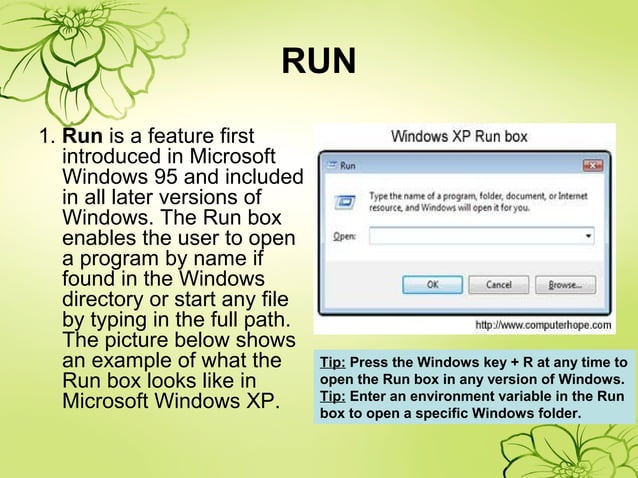 FILE TYPE/RUN/ FOLDER OPTION | PPT