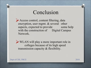 Research on security of the wlan campus network | PPT