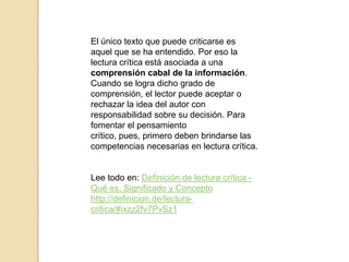 Comprension critica | PPTX
