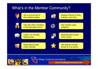 The First Step Member Community | PPT