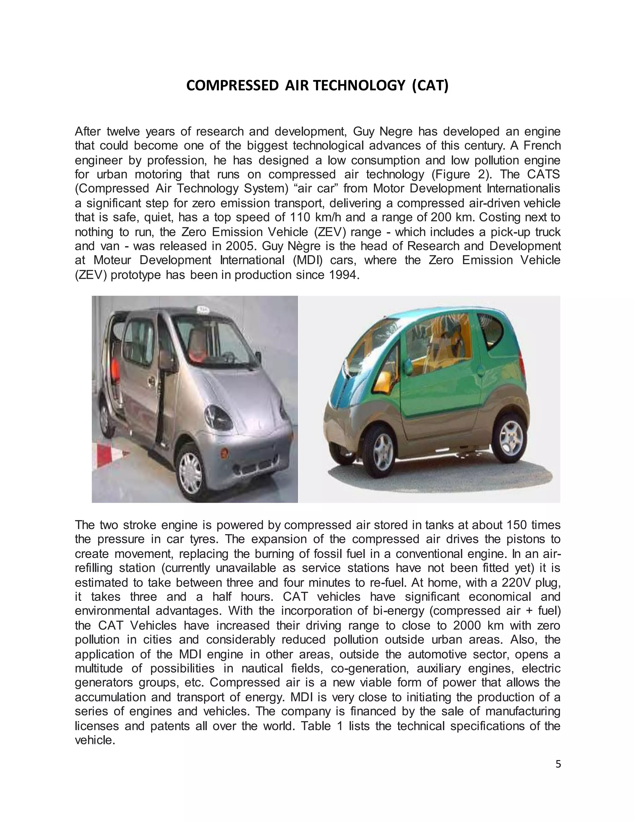 Compressed air car technology | DOCX