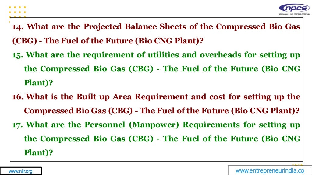 Compressed Bio Gas (CBG) - The Fuel of the Future (Bio CNG Plant) | PPTX