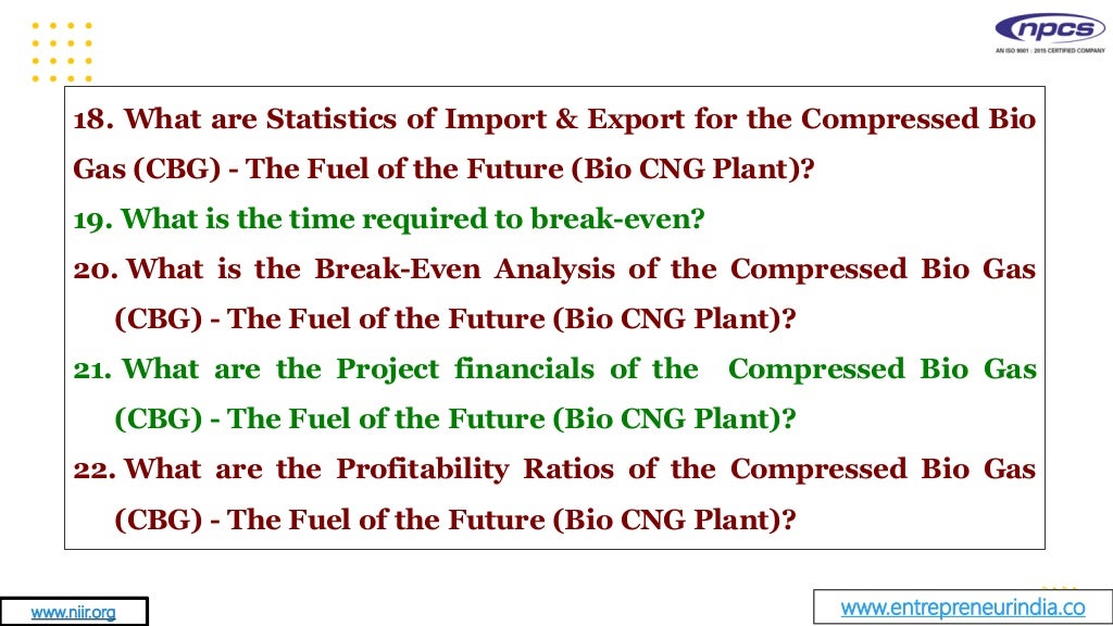 Compressed Bio Gas (CBG) - The Fuel of the Future (Bio CNG Plant) | PPTX