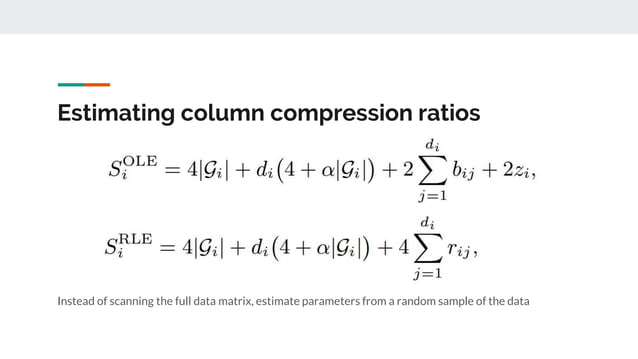Compressed linear algebra for large scale machine learning | PPT