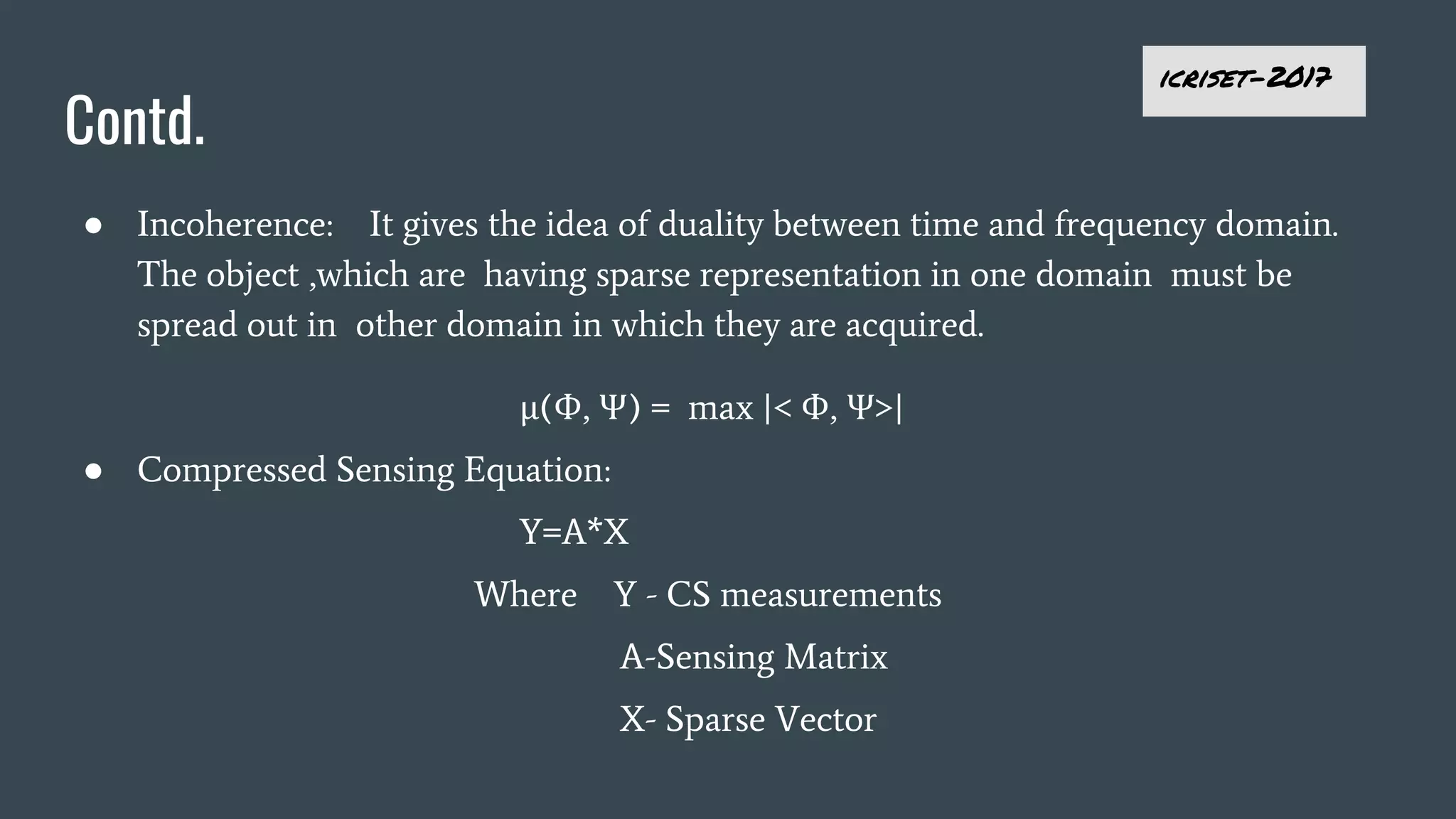 Compressed sensing applications in image processing & communication (1 ...