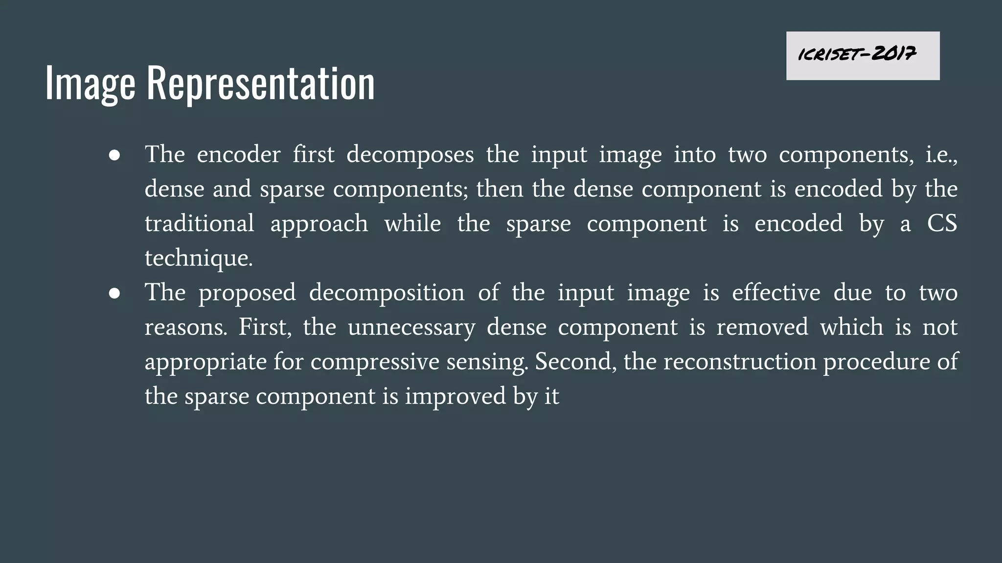 Compressed sensing applications in image processing & communication (1 ...