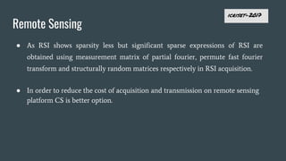 Compressed sensing applications in image processing & communication (1 ...