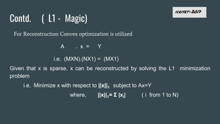 Compressed sensing applications in image processing & communication (1) | PPTX