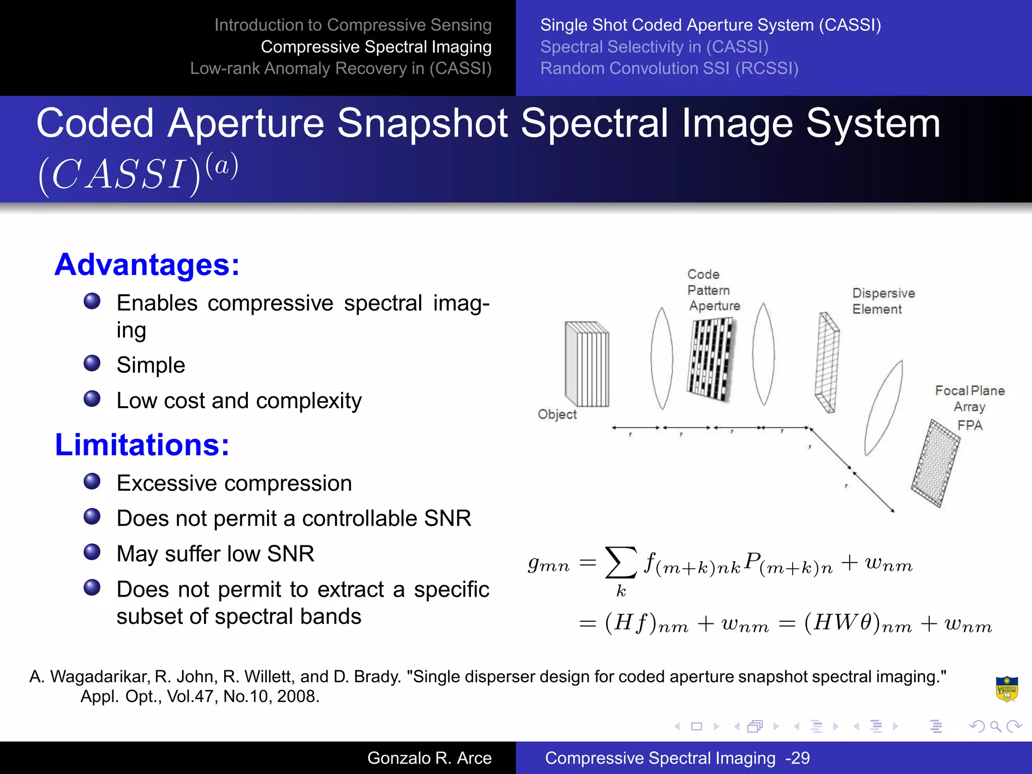 Compressed Sensing In Spectral Imaging | PDF