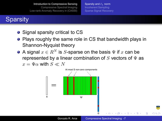 Compressed Sensing In Spectral Imaging | PDF