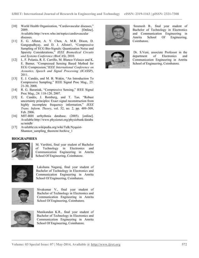Compressed sensing system for efficient ecg signal | PDF