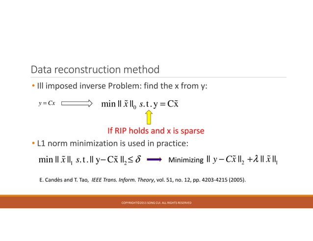 Compressed Sensing Techniques For Sensor Data Using Unsupervised Learning Ppt
