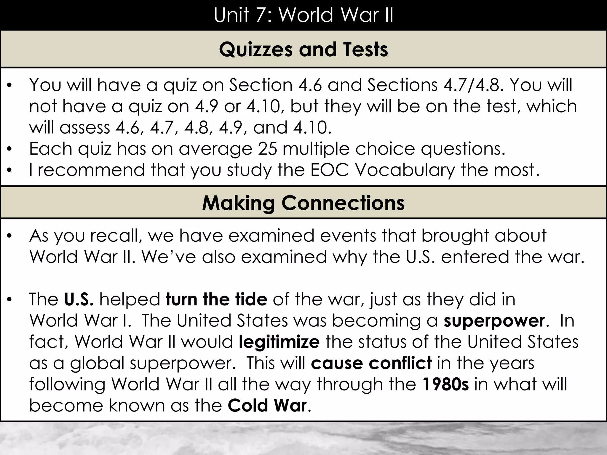 Unit 7: World War II PowerPoint [Part 2] | PPTX