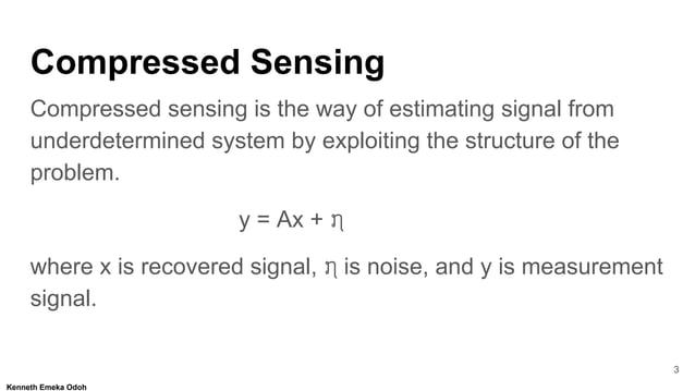 Compressed Sensing using Generative Model | PPT