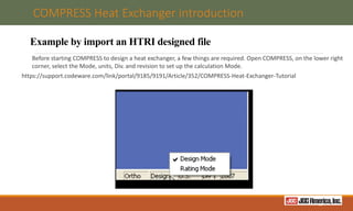 Compress heat exchanger design w notes | PPTX