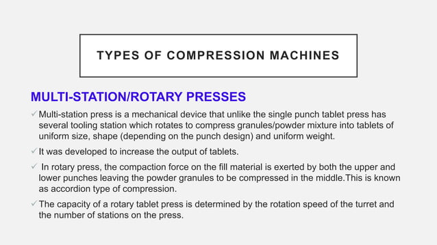 TABLET COMPRESSION | PPTX | Pharmaceutical Drugs | Medical Health