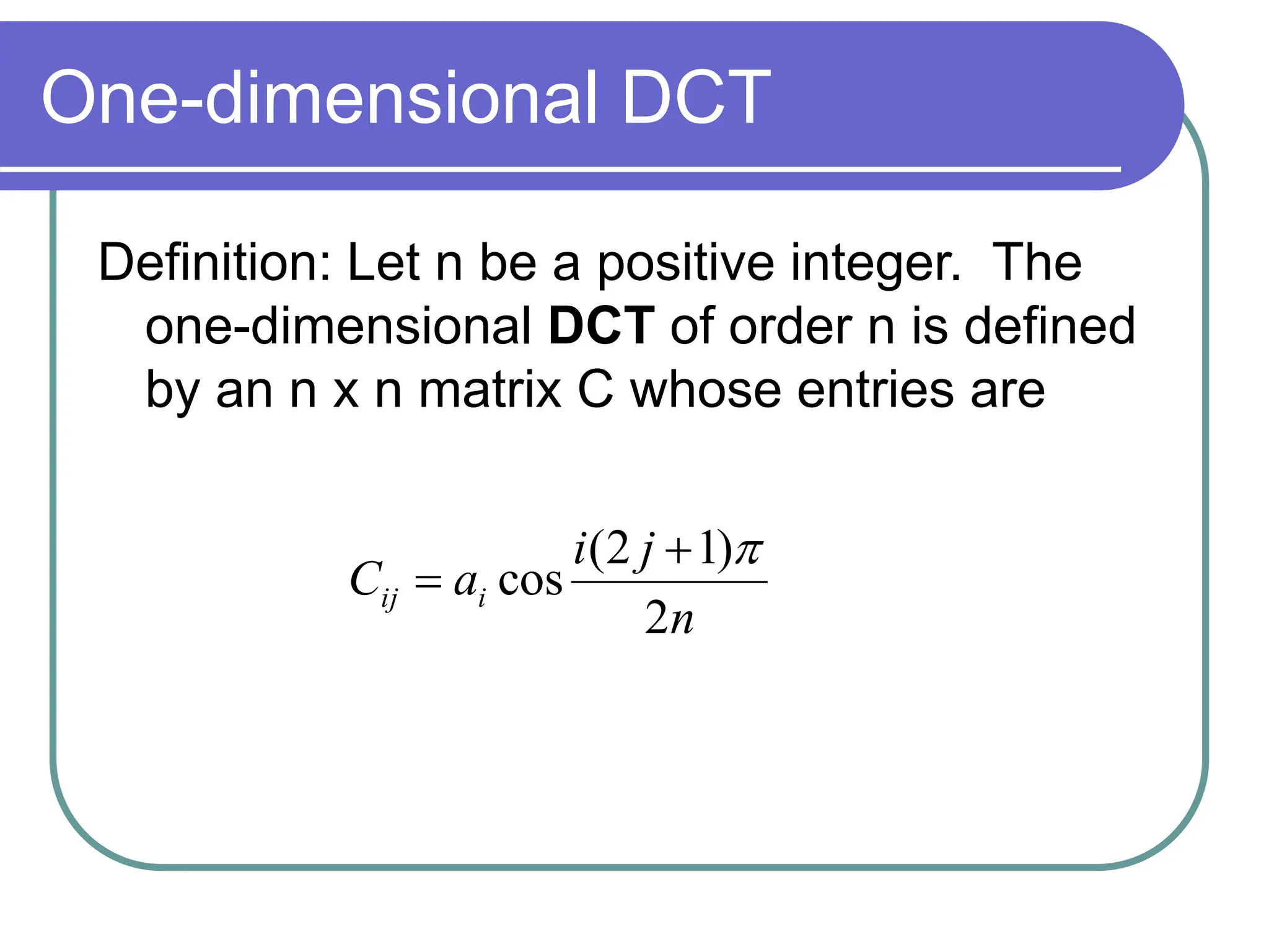Discrete cosine Transform and Digital Image compression.ppt