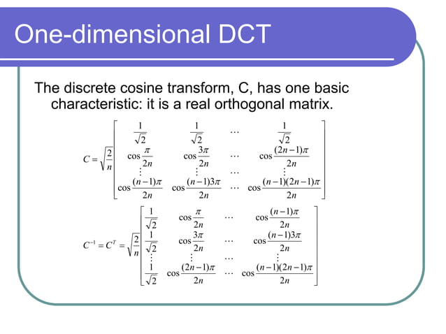 Discrete cosine Transform and Digital Image compression.ppt | Computing | Technology & Computing