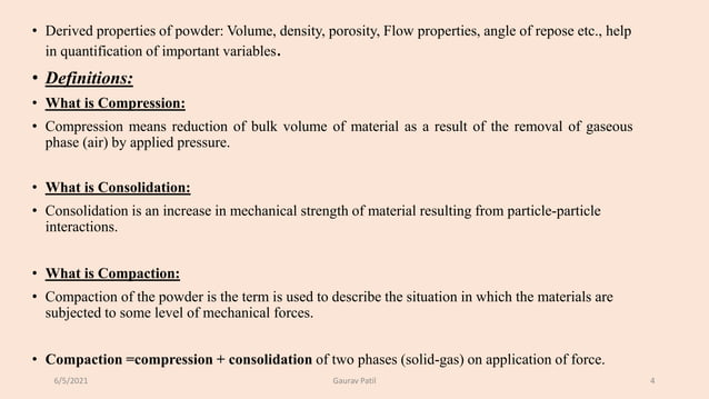 Compression and Compaction | PPTX | Chemistry | Science