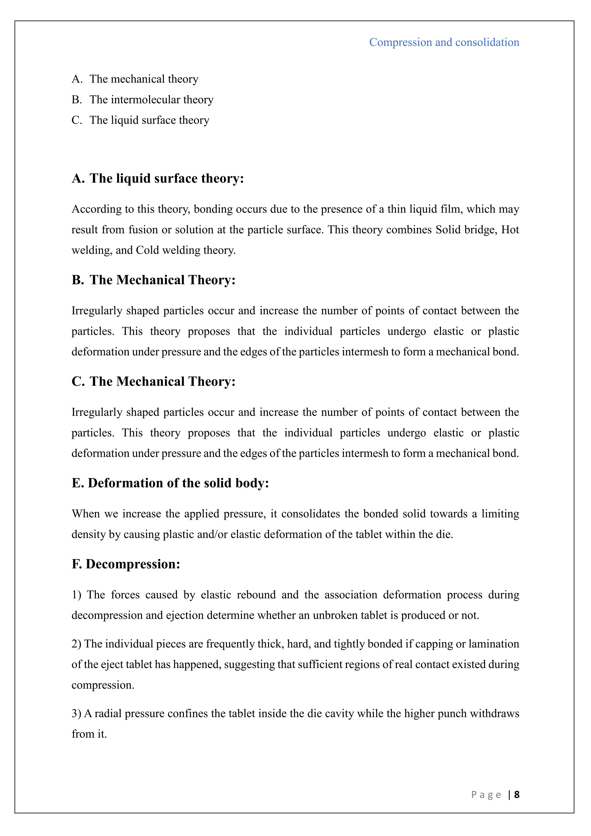Compression And Compaction Physics Of Tablet Compressionpdf