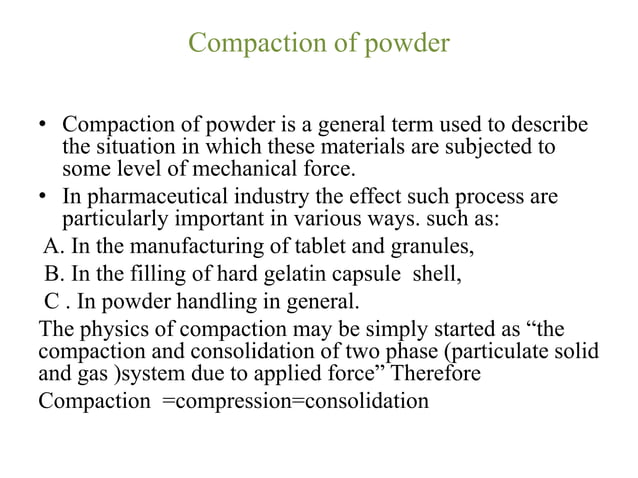 COMPRESSION AND COMPACTION, introduction, principle | PPTX | Physics ...