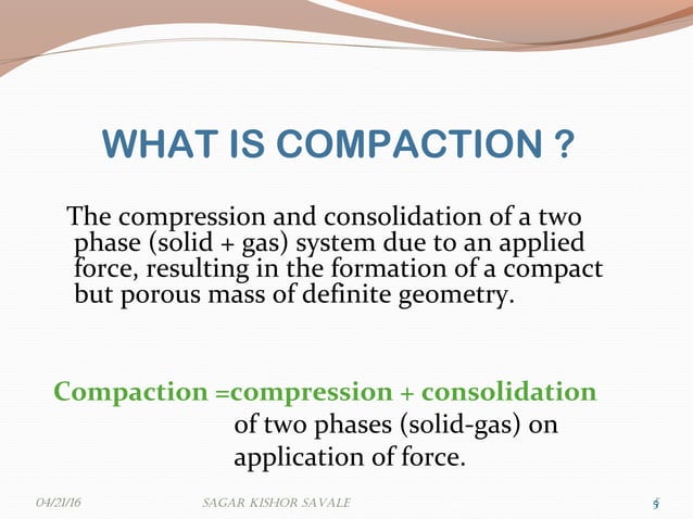 Compression and compaction | PPT | Chemistry | Science