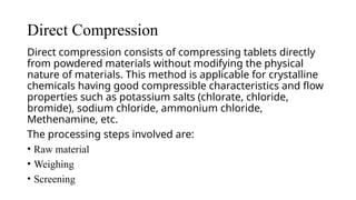 Compression of granules using tablet punching machine.pptx