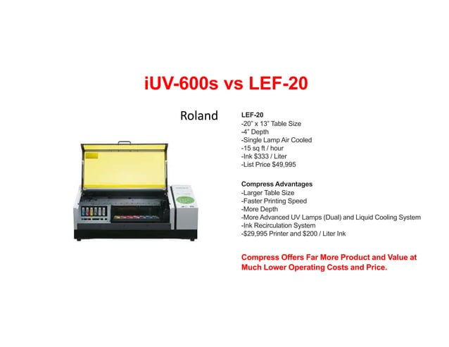 Small Format UV LED Inkjet Printer Comparison | PDF | Computer Peripherals | Computing