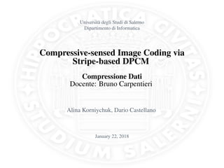 Compressive-sensed image coding slide | PPT