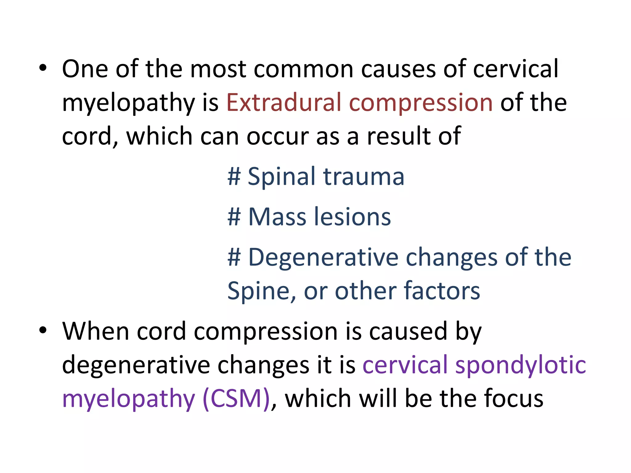 Cervical Compressive Myelopathy | PPTX
