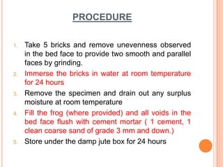 Compressive test of bricks | PPTX