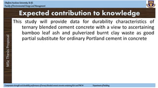 Masters of Science Research Proposal in Building Structures | PPTX