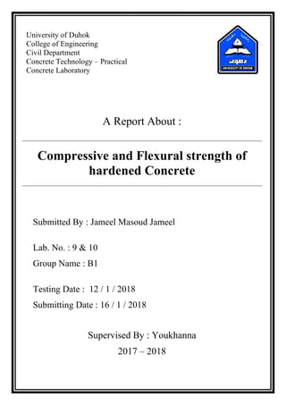 Compressive strength and Flexural of Hardened Concrete | Jameel Academy | PDF