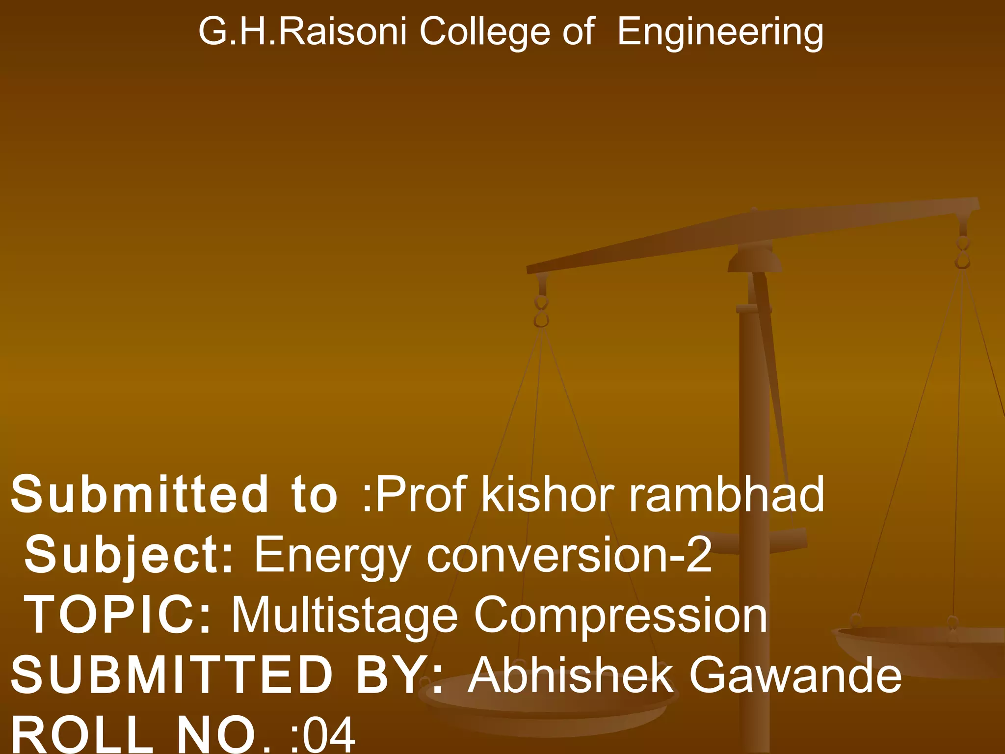 Multistage Compression | PPT