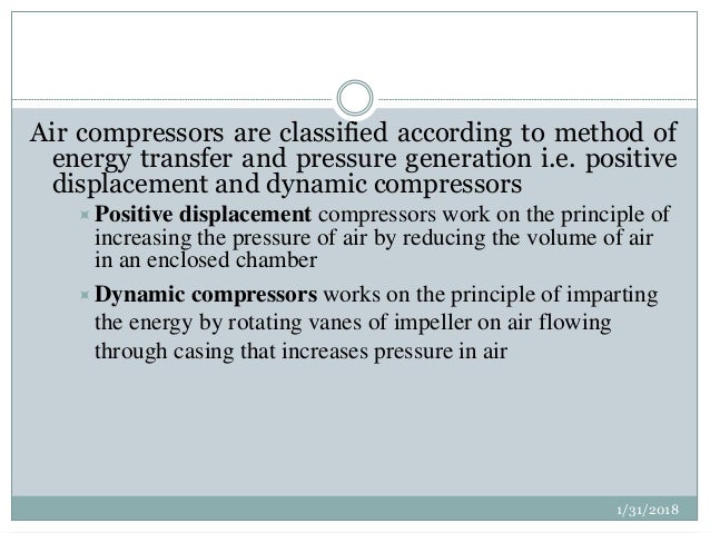 CLASSIFICATION OF COMPRESSORS