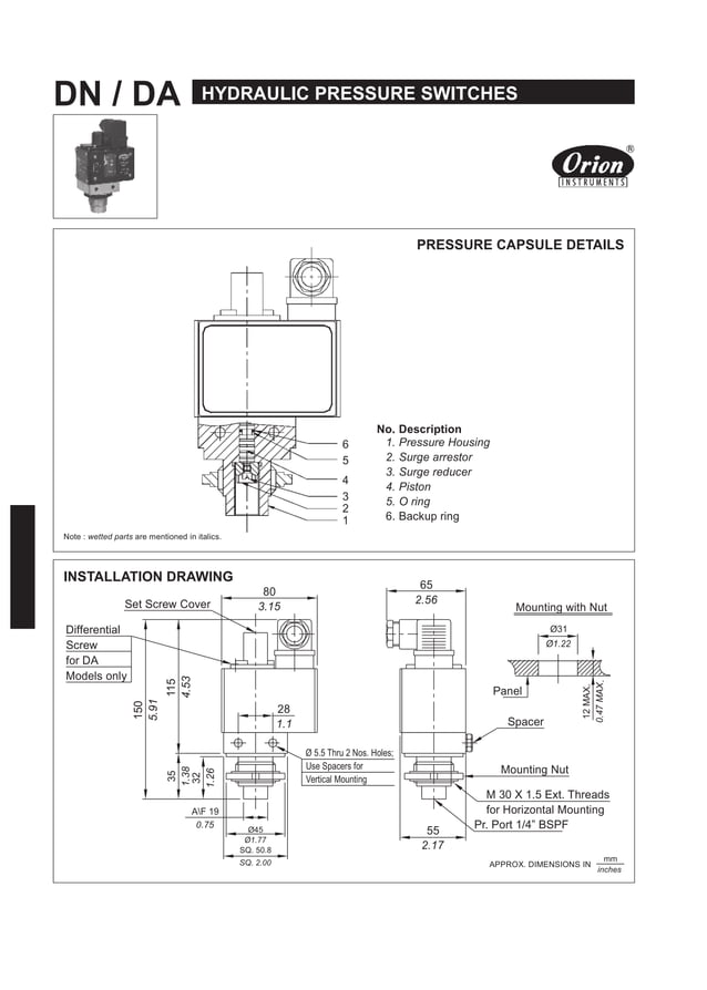 Compressor Pressure Switch CS-12 series | PDF