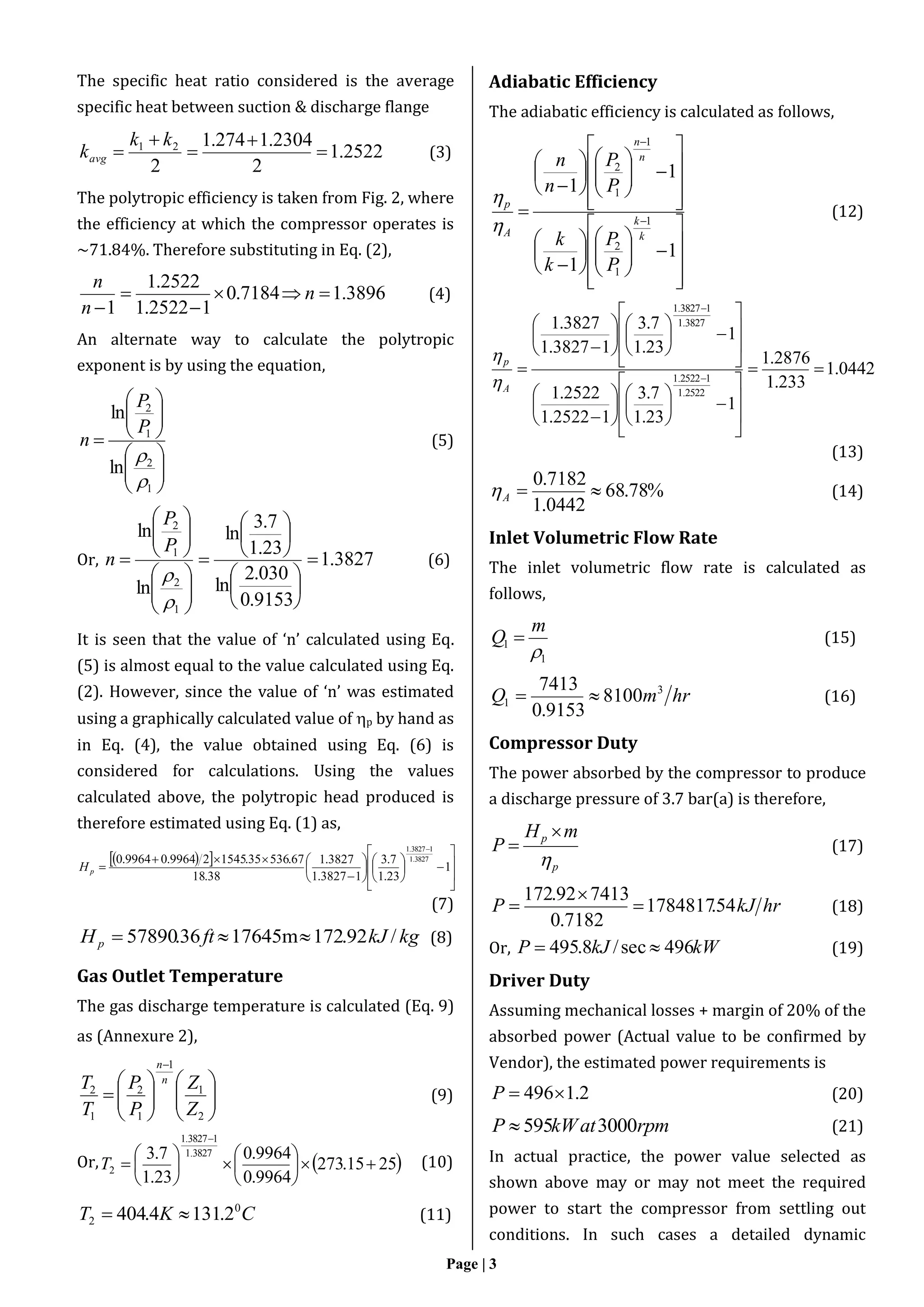 Gas Compressor Calculations Tutorial | PDF