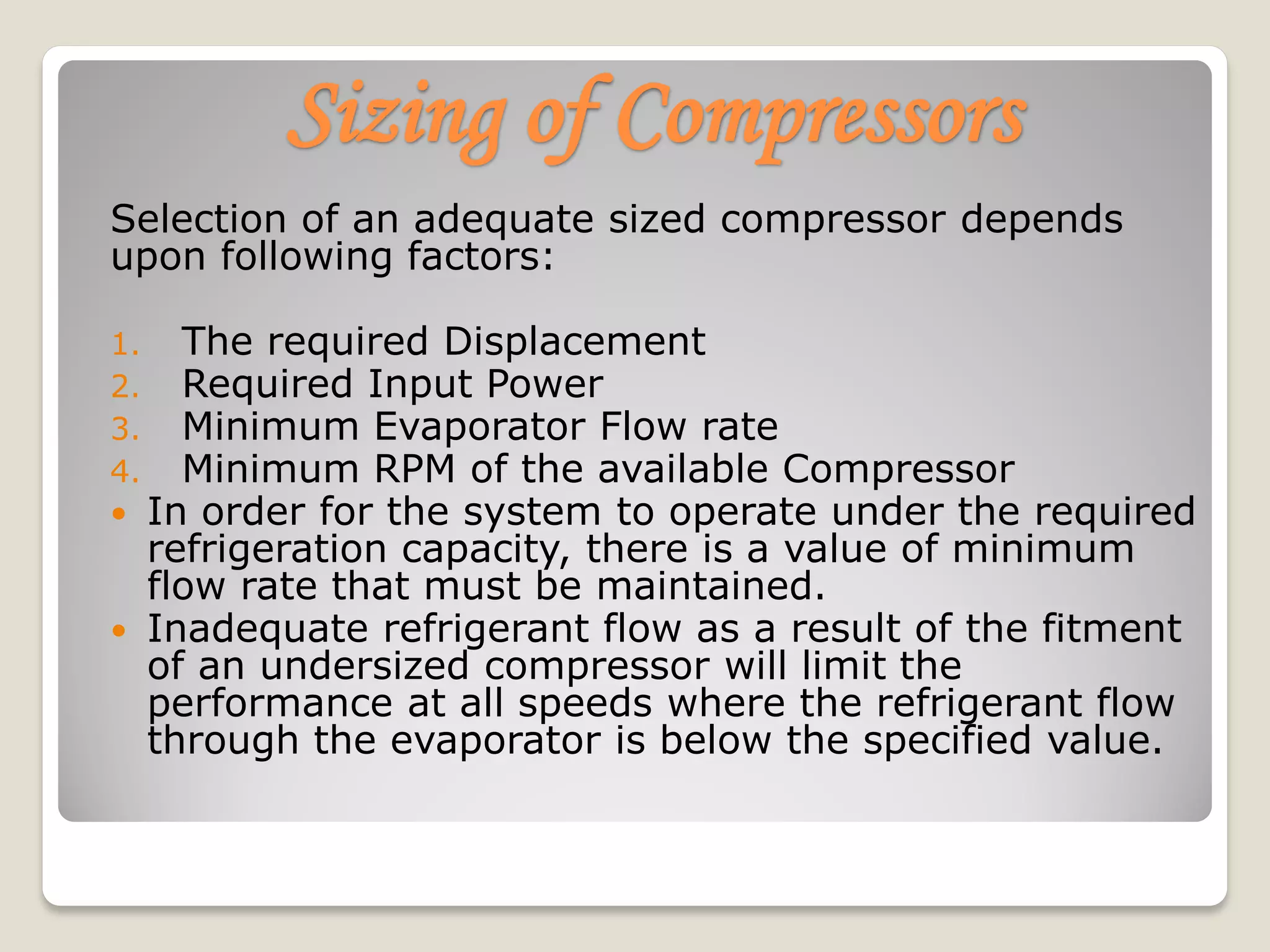 Compressor Selection in Refrigeration Systems (Example) | PDF