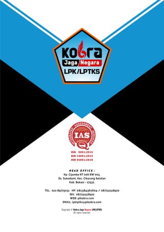 Company Profile PT Kobra Jaga Negara LPK/LPTKS | PDF