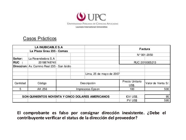 Comprobante De Venta Ejemplo