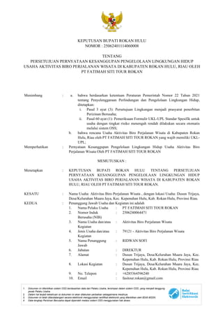 COMPANY PROFILE PT FATIMAH SIITI TOUR ROKAN | PDF