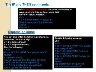 The Knowledge of QBasic | PPT
