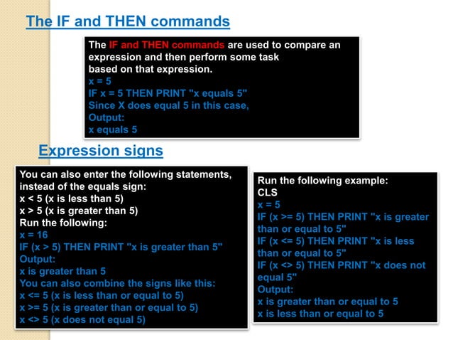The Knowledge of QBasic | PPT